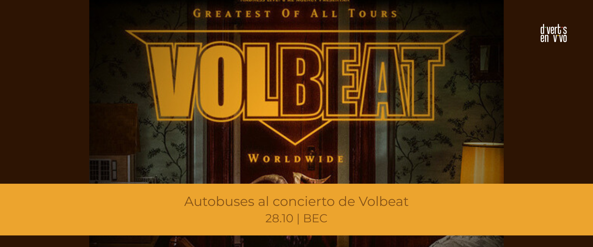 Autobuses al concierto de Volbeat el 28 de octubre